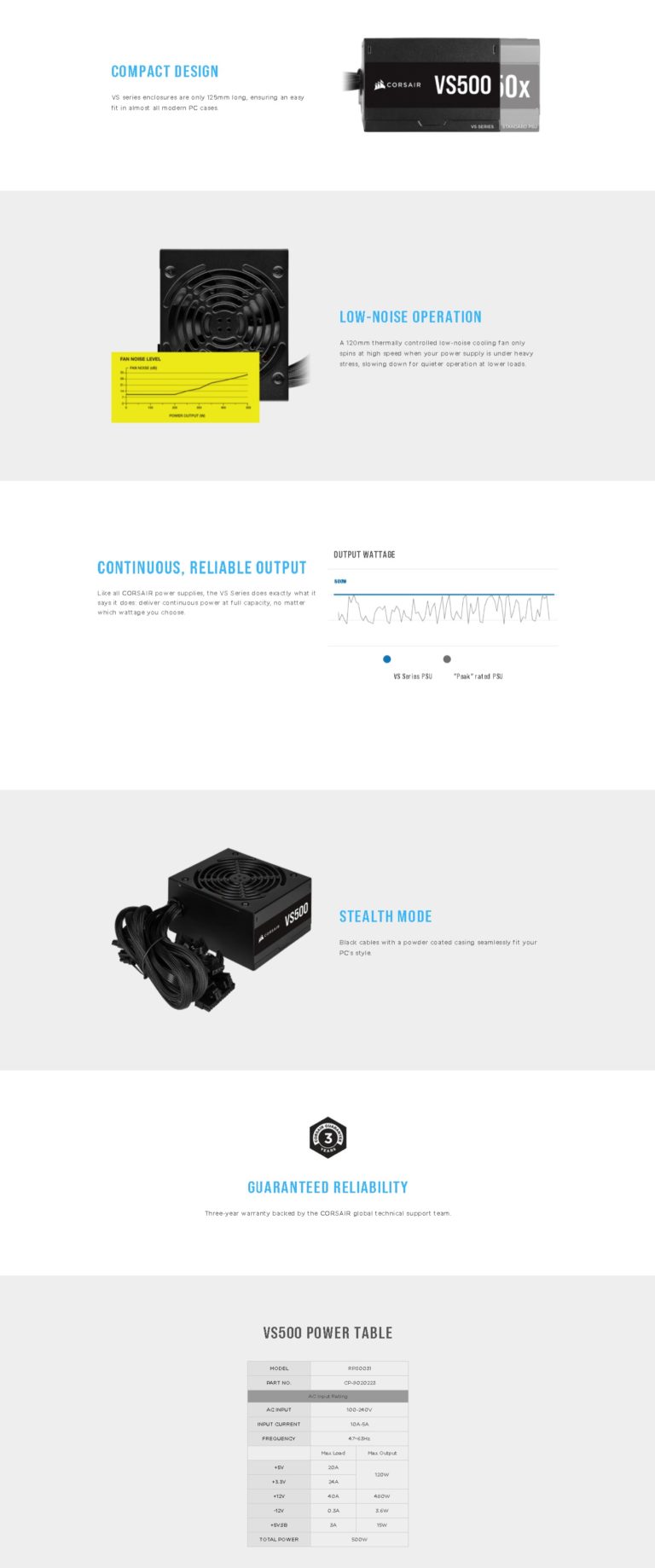 Corsair VS Series™ VS550 — 550 Watt Power Supply in Pakistan