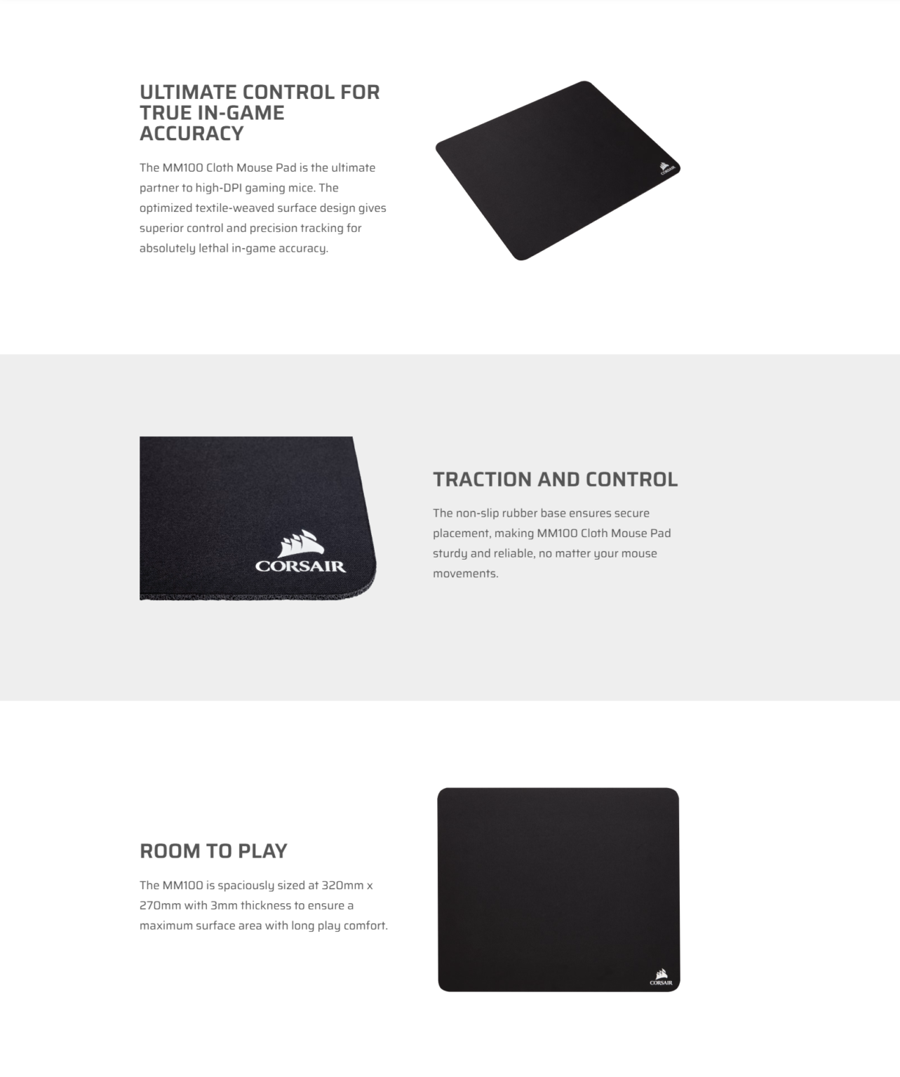 Corsair MM100 Cloth Gaming Mouse Pad (CH-9100020-WW) – EaseTec