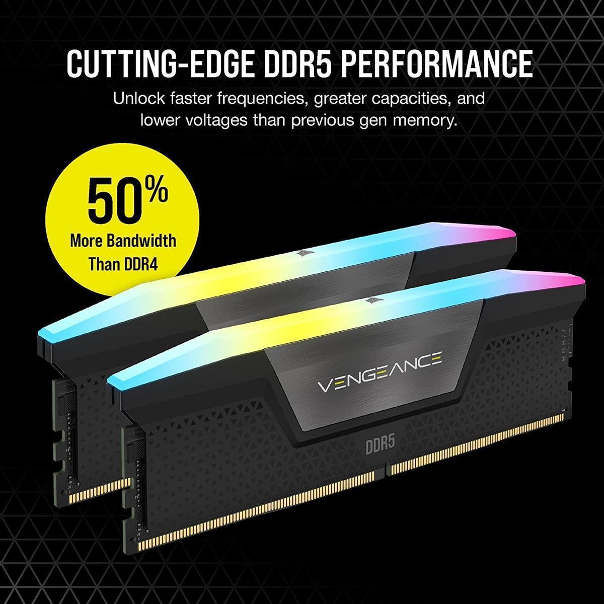 Corsair Vengeance RGB 32GB (2x16GB) 6000MHz C36 DDR5 DRAM AMD EXPO ...
